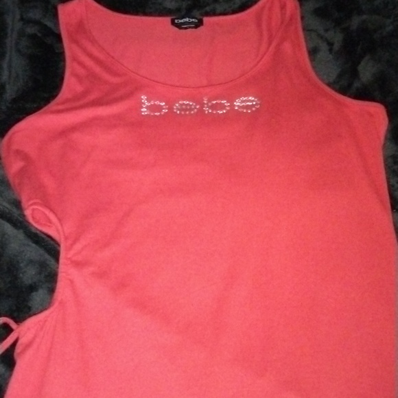 bebe | Dresses | Red Bebe Dress With Cute Waist Cutout | Poshmark